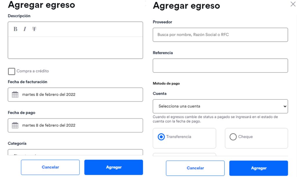Cómo crear un egreso